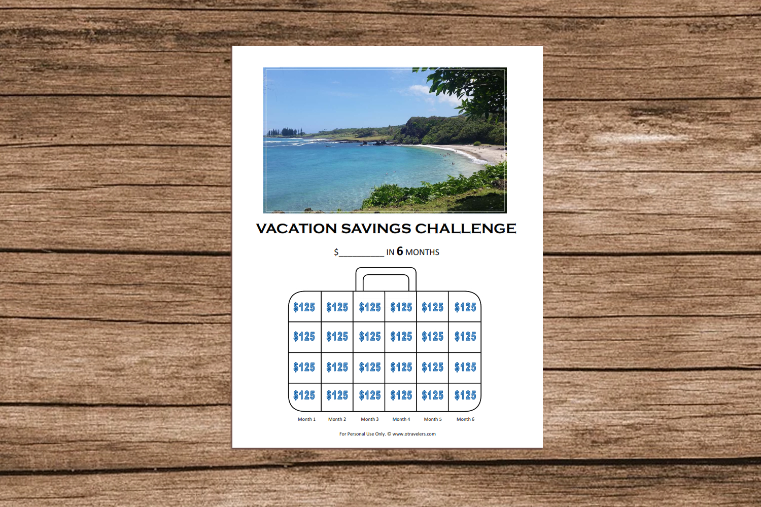Vacation Savings Challenge – 3 Printable PDFs - O Travelers